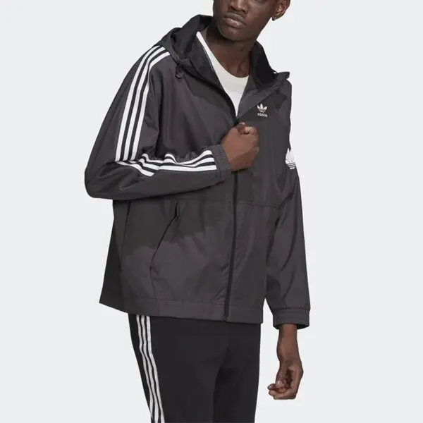 Adidas 3d Windbreaker Embroidered Logo Hooded Jacket