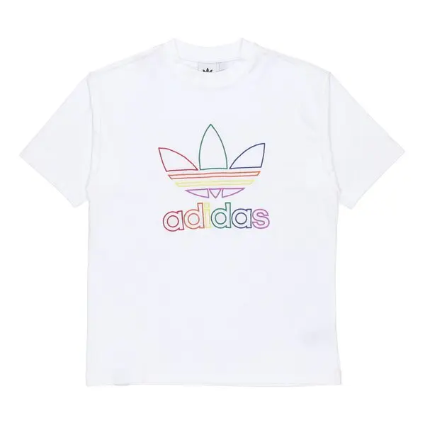 Adidas Originals Pride Tee Rainbow Logo Short Sleeve - White