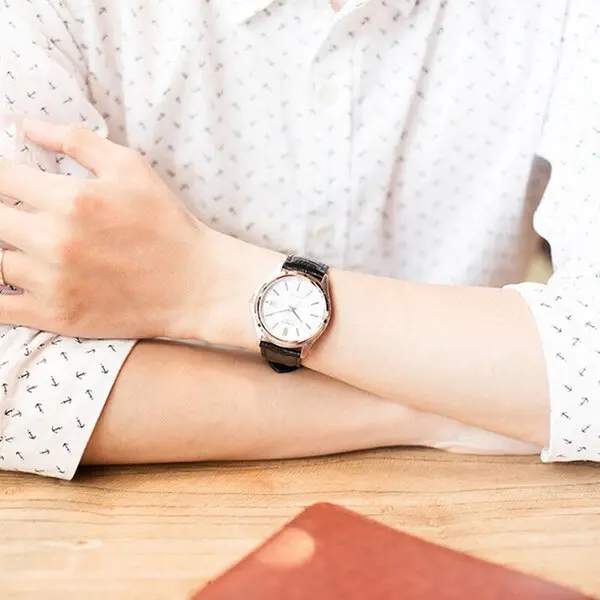 Casio Analog Watch With Leather Band