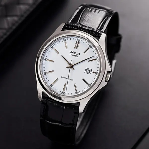 Casio Analog Watch With Leather Band