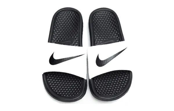 Nike Benassi Swoosh Slides - Black/white