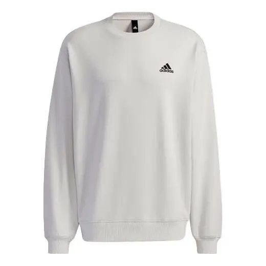 Adidas Logo Sweat Sports Training Round Neck Pullover Gray - Light Gray