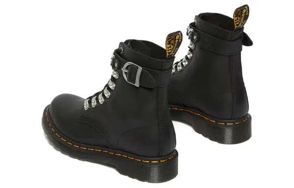 Dr. Martens Pascal Chain Leather Lace Up Boots - Black