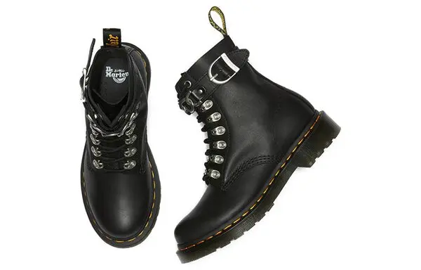Dr. Martens Pascal Chain Leather Lace Up Boots - Black