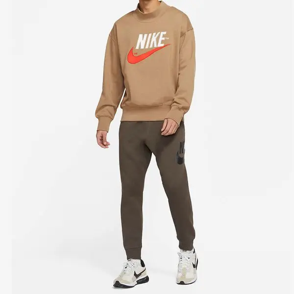 Nike Trend Capsule Series Logo Embroidered Sports Pullover - Brown