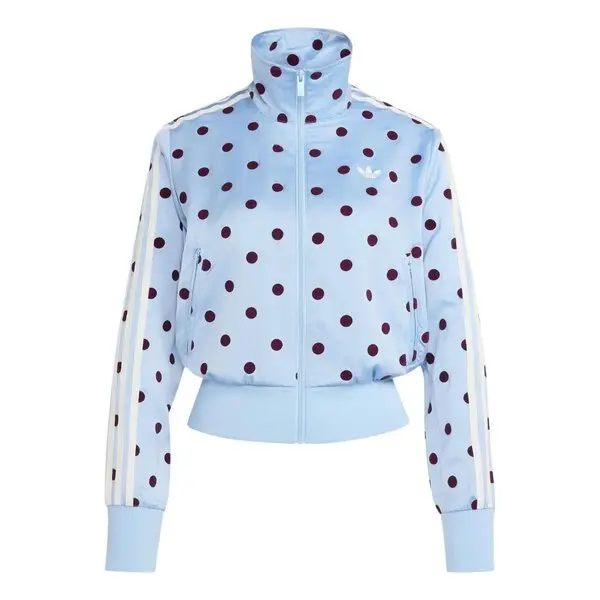 Adidas Satin Polka Dots Track Jacket - Clear Sky