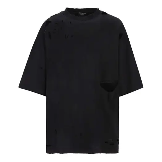 Balenciaga Destroyed T-shirt - Black