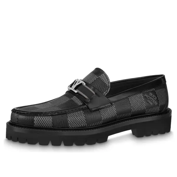 LOUIS VUITTON Major Loafers 'grey Black Plaid - Grey/black/silver