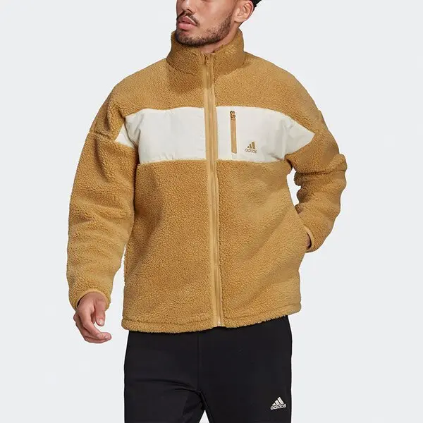 Adidas Logo Casual Splicing Stand Collar Sports Jacket - Default Color