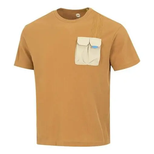 Adidas Neo Contrasting Colors Pocket Athleisure Casual Sports Round Neck Short Sleeve Wheat T-shirt - Default Color
