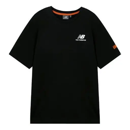 NEW BALANCE Athleisure Casual Sports Round Neck Pullover Short Sleeve Couple Style - Black