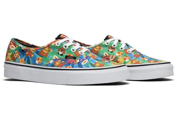 VANS Nintendo X Authentic "super Mario Bros." Printed Graphic Low Top Sneakers