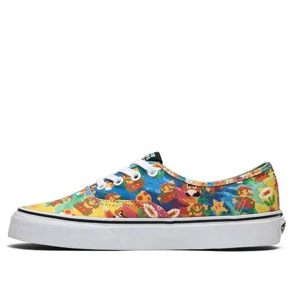 VANS Nintendo X Authentic "super Mario Bros." Printed Graphic Low Top Sneakers - Blue