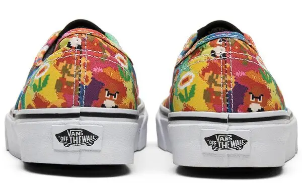 VANS Nintendo X Authentic "super Mario Bros." Printed Graphic Low Top Sneakers - Blue
