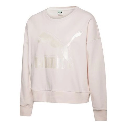 PUMA Printing Round-neck Sweatshirt - Pinkred