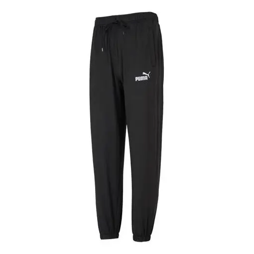 PUMA Logo Straight Fit Trackpants - Black
