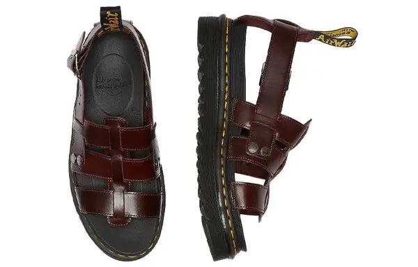 Dr. Martens Terry Leather Sandals - Redbrown