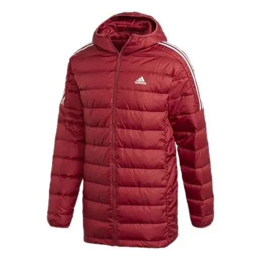 Adidas Winter Long Down Parka With Hood - Red