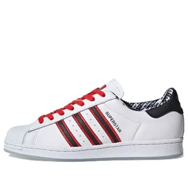 Adidas Originals Superstar Low Top Sneakers - White/black/red