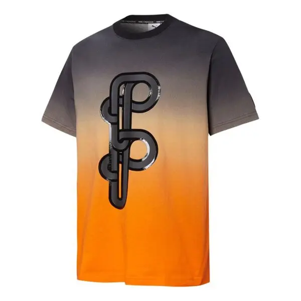 PUMA X Pronounce Graphic Tee Crossover Gradient Tie Dye Sports Short Sleeve - Black
