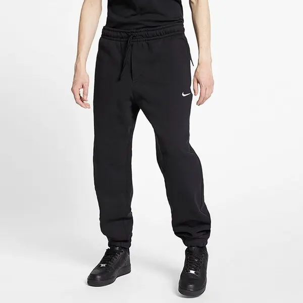 Nike Embroidered Logo Fleece Casual Sports Pants/trousers/joggers - Black