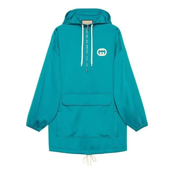Gucci Neoprene Hooded Dress - Turquoise