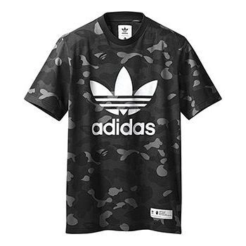 Adidas X A Bathing Ape Adicolor T-shirt 'cinder - Grey/black