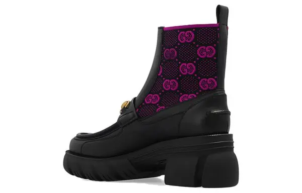 Gucci Horsebit Gg Jersey Ankle Boots