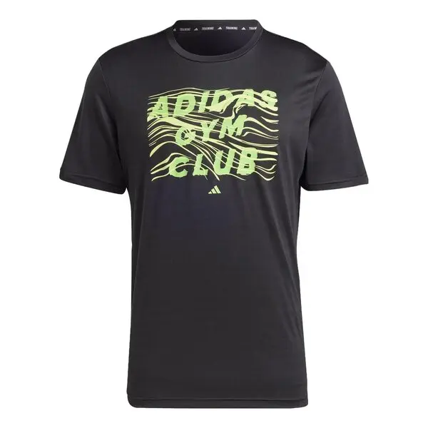 Adidas Hiit Graphic Training T-shirts 'black Green - Black/green
