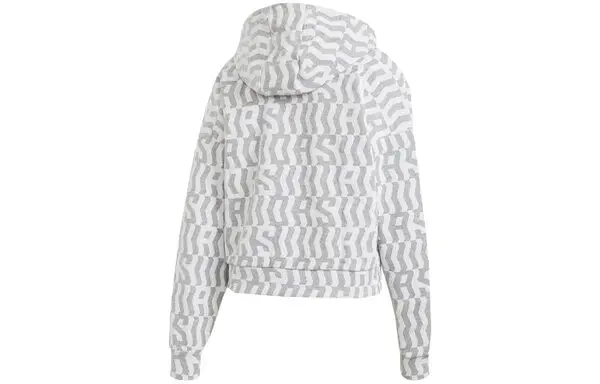 Adidas Hooded Zip-up Jacket With All-over Logo Print