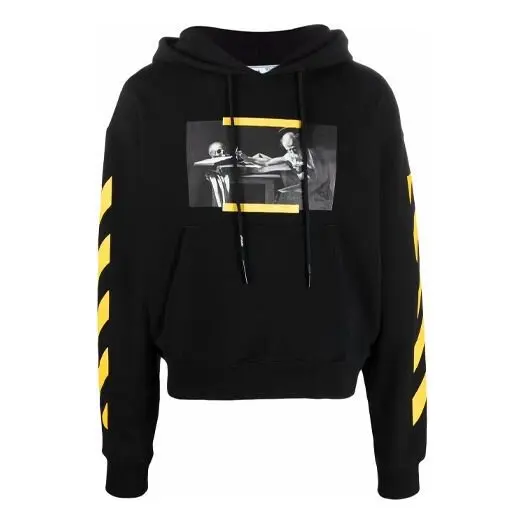 Off-White Painting Print Hoodie - Black