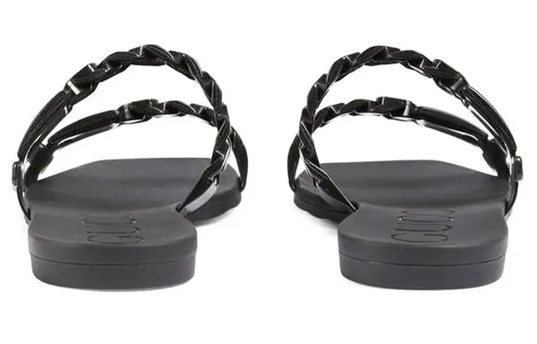 Gucci Rubber Slide Sandal With Buckle Detailing