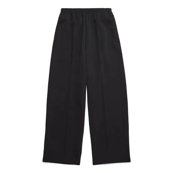 Balenciaga Elastic Waist Straight Leg Pants - Black