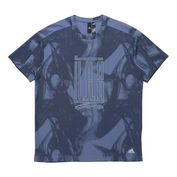Adidas Wj Top Series Loose Fit Printed T-shirt - Blue