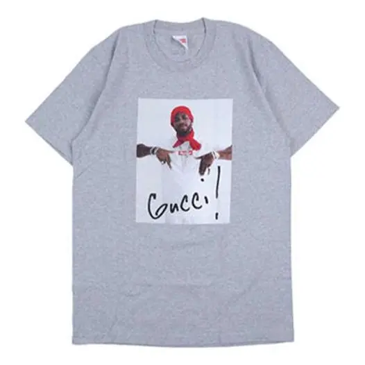 Supreme Fw16 Gucci Mane Tee Character Printing Short Sleeve Gray - Grey