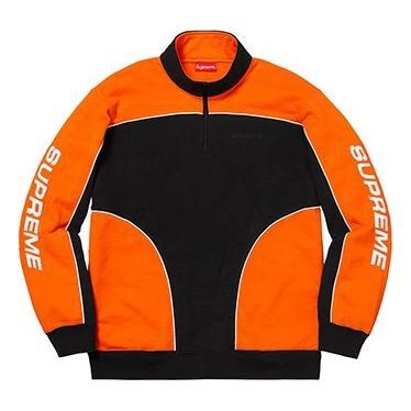 Supreme Fw18 Speedway Half Zip Sweatshirt - Black/orange