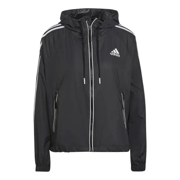 Adidas 3-stripes Windbreaker Jacket - Black