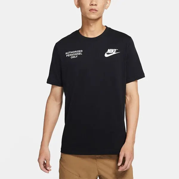 Nike Ss22 Logo Printing Round Neck Short Sleeve Black - Default Color