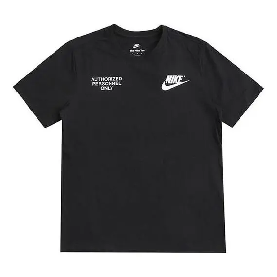 Nike Ss22 Logo Printing Round Neck Short Sleeve Black