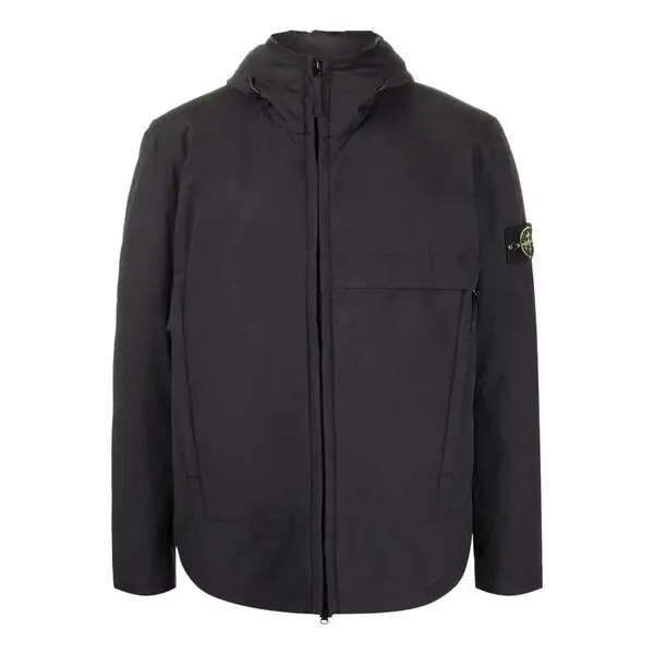 Stone Island Soft-shell Primaloft Hooded Jacket - Black