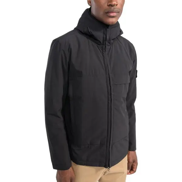Stone Island Soft-shell Primaloft Hooded Jacket - Black