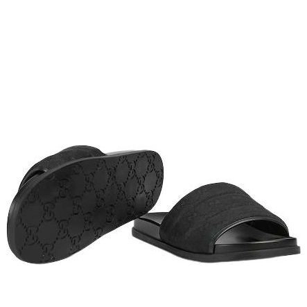 Gucci Padded Logo Slides - Black