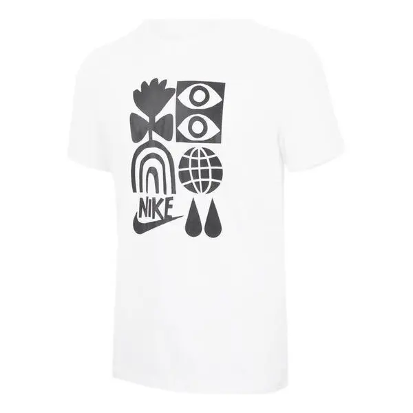 Nike Hbr Open Logo T-shirt 'white Black - Default Colorway