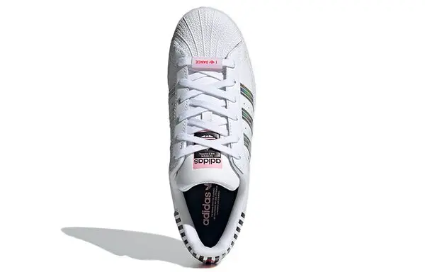 Adidas Superstar Sneaker With Iridescent Detailing - White/silver/black