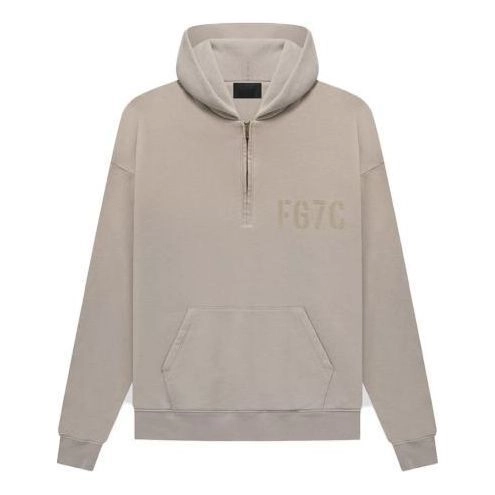 Fear Of God L/s Half Zip Hoodie - Beige