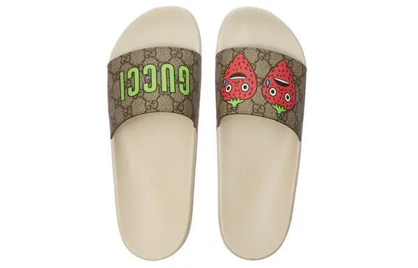 Gucci Gg Supreme Slide X Pablo Delcielo 'strawberry - Beige/ebony