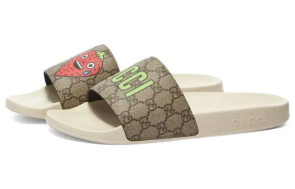 Gucci Gg Supreme Slide X Pablo Delcielo 'strawberry - Beige/ebony