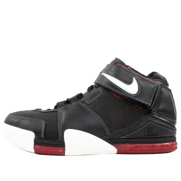 Nike Zoom Lebron 2 " Crimson" Retro Basketball Mid Tops - Black