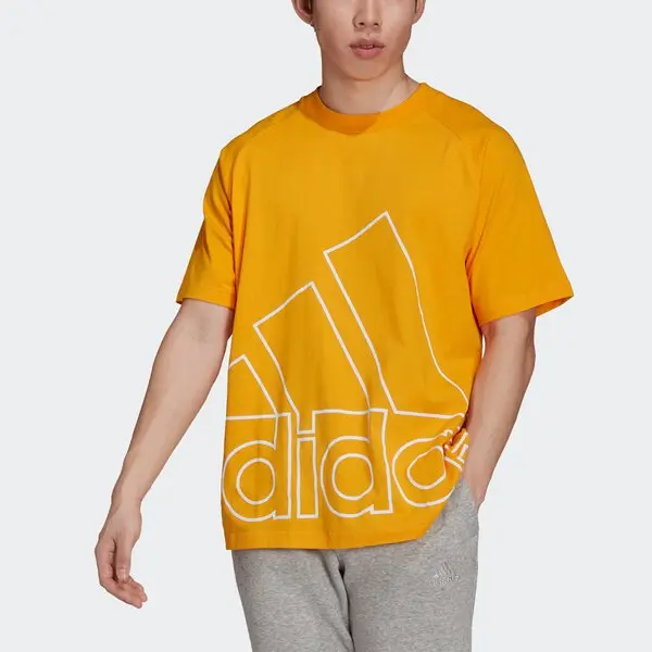 Adidas U Big Logo Printing Round-neck Short Sleeve T-shirt