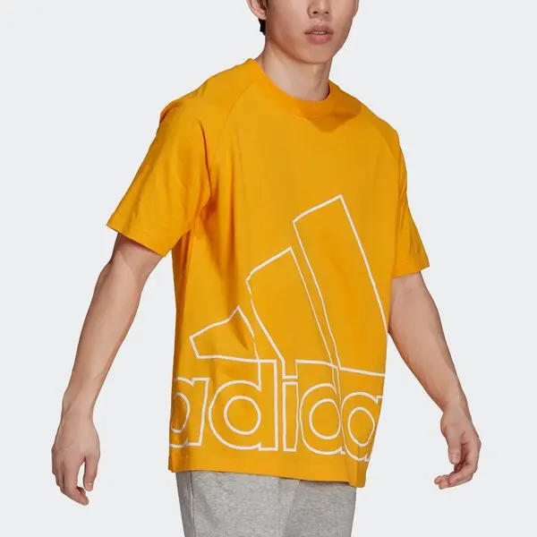Adidas U Big Logo Printing Round-neck Short Sleeve T-shirt